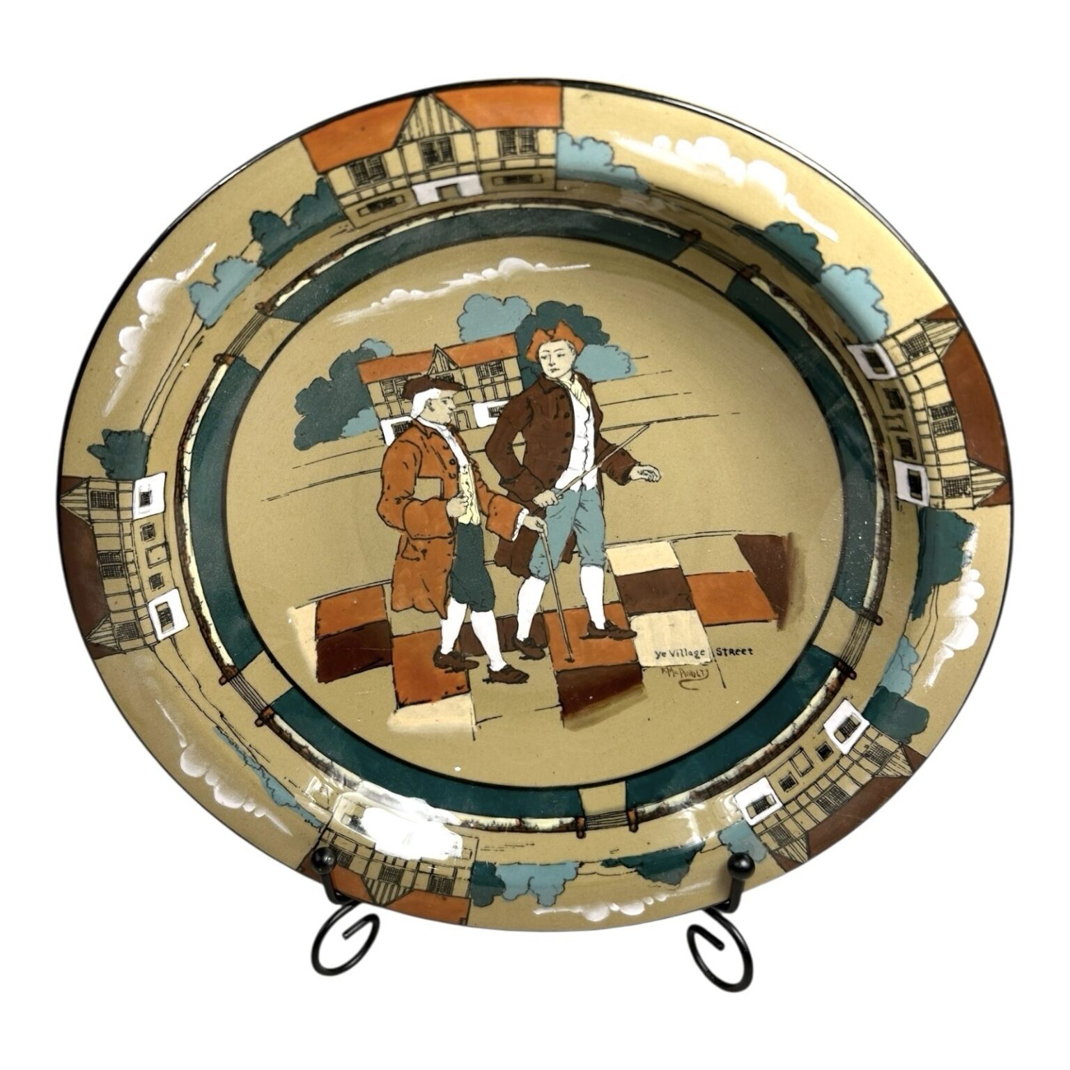 Antique Buffalo Pottery Bowl Ye Village Street Series Entitled - The ...